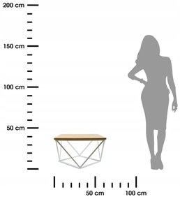 Konferenční stolek CURVED 60x60 cm bílá/béžová