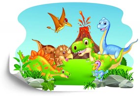 Fototapeta Šťastní Dinosauři Omyvatelný vlies 460x300