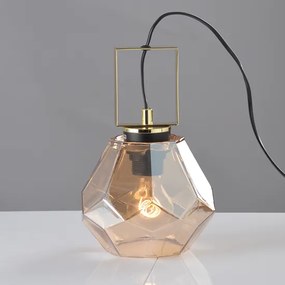 ACA DECOR Stolní lampa Diamond jantarové sklo