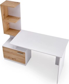 Psací stůl MISO s policemi dub artisan/bílý