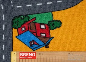 Breno Kusový koberec RAILROADS 95 - zelená silnice, 95x133 cm, Vícebarevné