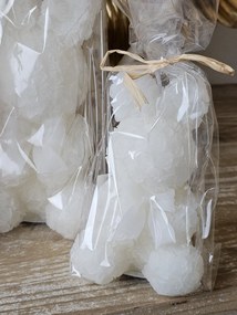 Bílá růžičková svíčka ve tvaru králíčka Rabbi Rose - 7*7*12 cm/ 8h