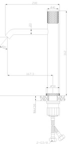 Invena Moonlight, vysoká umyvadlová baterie h-312, černá-růžové zlato, INV-BU-77-W14-V