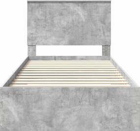 Rám postele s čelo Betonově šedá 100 x 200 cm Kompozitní dřevo 3411344