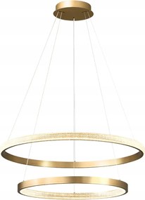 Zing Ring Double 60 A – Led lustr 60 cm, dva kroužky, zlatý mosaz