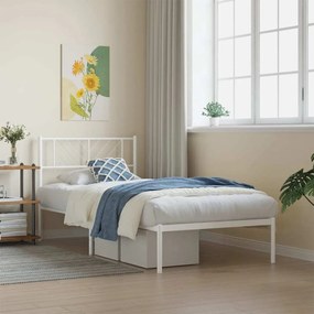 vidaXL Kovový rám postele s čelem 80 x 200 cm [372170] Barva: Bílá