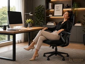 Ergonomická kancelářská židle VIGELTI - černá síťovina