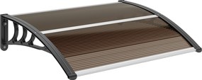 Outsunny stříška na vchodové dveře Polykarbonátová stříška, odolná proti povětrnostním vlivům, hnědá, 120x75cm| Aosom