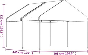 vidaXL Altán se střechou bílý 4,46 x 4,08 x 3,22 m polyethylen [3155510]