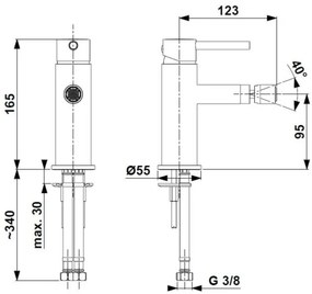 KFA Armatura 5037-015-31 - Bidetová baterie + výpusť s přepadem MOZA zlatá