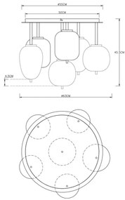 Globo 15345-6D - Přisazený lustr BLACKY 6xE14/40W/230V černá