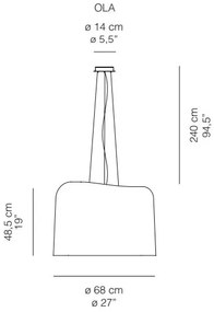 Quadrifoglio Group K09SPE0P00-003 Ola, závěsné svítidlo z oranžového laminátu, 3x33W E27, prům.68cm