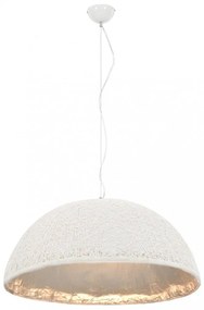 Závěsná lampa 50 cm Dekorhome Bílá / stříbrná