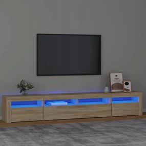 Fionshop 263588163 Tv skříňka s Led osvětlením dub sonoma 240x35x40 cm