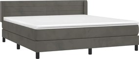 Box spring postel s matrací tmavě šedá 180x200 cm samet 3131034