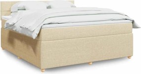 Box spring postel s matrací krémová 180x200 cm textil 3287540