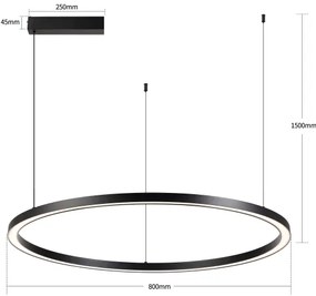 Brilagi - LED Stmívat. lustr na lanku PORTOFINO LED/60W/230V pr. 80 cm černá +DO