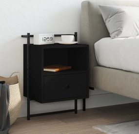 vidaXL Noční stolek nástěnný 40x30x61 cm kompozitní dřevo [833441] Barva: Černá