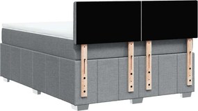 Box spring postel s matrací světle šedá 140 x 200 cm textil 3287105