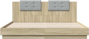 Rám postele s čelem a LED osvětlením dub sonoma 160x200 cm 3209998