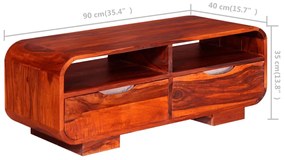 Konferenční stolek z masivního sheeshamu 90x40x35 cm - Default Title