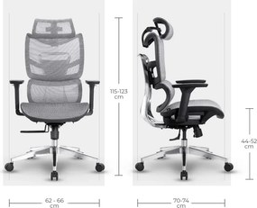 Ergonomická síťovaná kancelářská židle MOSH Airflow 690 – černo-bílá