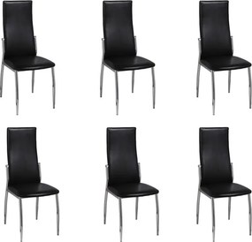 vidaXL Jídelní židle 6 ks umělá kůže [160257] Barva: Černá