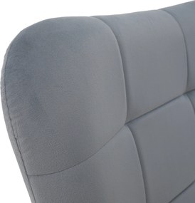 Křeslo s podnoží, šedá Velvet látka/černá, HABEN