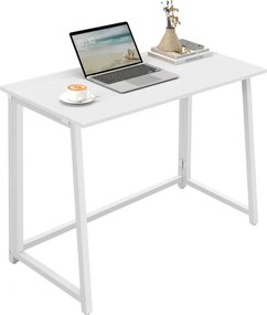 Set do pracovny ZARIMO stůl 80x40 cm, bílá + křeslo AVOLA z eko kůže, černá