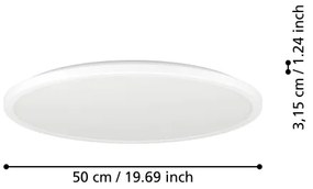 Eglo 901459-LED St. koupel. svítidlo ROVITO-R 16,8W/230V pr.50 cm IP44 bílá + DO