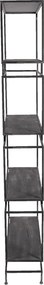 Černý antik regál ke stěně Walliet - 61*23*160 cm