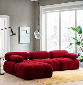 Atelier del Sofa Rohová sedací souprava Bubble Corner ( L1-O1-1R -Puf) - Red, Červená