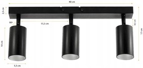 BERGE LED stropní svítidlo VIKI SILVER - 3xGU10 - černé