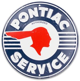 Plechová cedule Pontiac Service round 30 cm