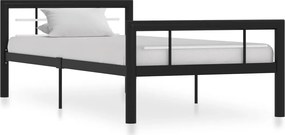 vidaXL Rám postele černý a bílý kov 90 x 200 cm [284556] Barva: Černobílý