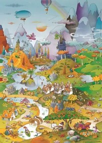 HEYE Puzzle Cartoon Classics: Idylka u jezera / 1000 dílků / 50 x 70 c