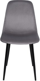 Jídelní židle Shipley - 4 ks - samet | tmavě šedé