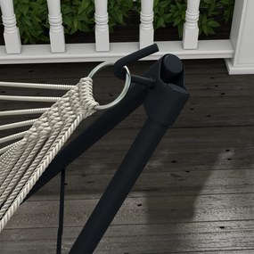 Houpací stojan Outsunny, stojan na závěsné křeslo, stojan s houpací sítí, s nosností do 120 kg, ocel, 263 x 89 x 100 cm, černý