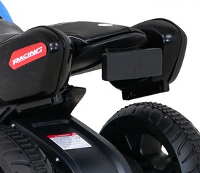 Ramiz Motorka Fast Tourist na baterie pro děti modrá + audio + světla + ekokůže
