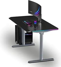 ULTRADESK Quest šedá, černá deska / Herní stůl / 140 x 70 cm / 72-120