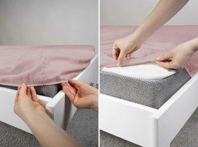 Detexpol Prostěradlo z mikrovlákna 220x200 růžové jednobarevné s elastickým Poly