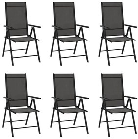 Skládací zahradní židle 6 ks textilen černé 312179