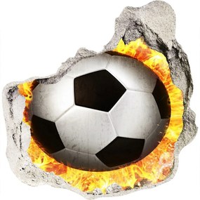 Wallmuralia Samolepící díra na stěnu Hořící fotbalový míč 75x75 cm