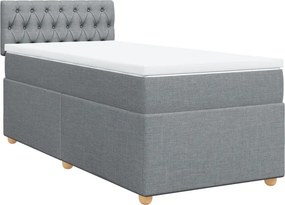 Box spring postel s matrací světle šedý 100 x 200 cm textil 3288898
