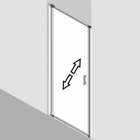 Jednokřídlé otvírací dveře Plano Davos Plus 1WL Levé stříbrné/sklo 80 x 200 cm