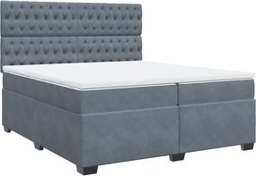 Box spring postel s matrací tmavě šedá 200x200 cm samet 3293309