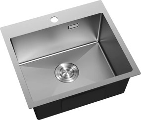 Mexen Solix, 1-komorový nerezový dřez 500 x 450 mm, broušená ocel, 6402501000-01