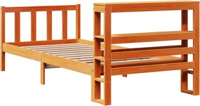 Rám postele s čelem voskově hnědý 100 x 200 cm masivní borovice 3305777
