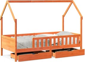 Dětská postel se zásuvkami 90 x 200 cm masivní borové dřevo 3302034