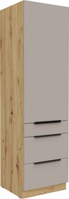 ARIA li | vysoká skříňka 60 DKS-210 3S1F potravinová | UNI DVÍŘKA | 60 cm | PREMIUM BOX | artisan/béžová
